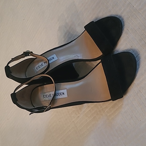 Steve Madden | Shoes | Steve Madden Carrson Black Suede Sandel W4 Block ...